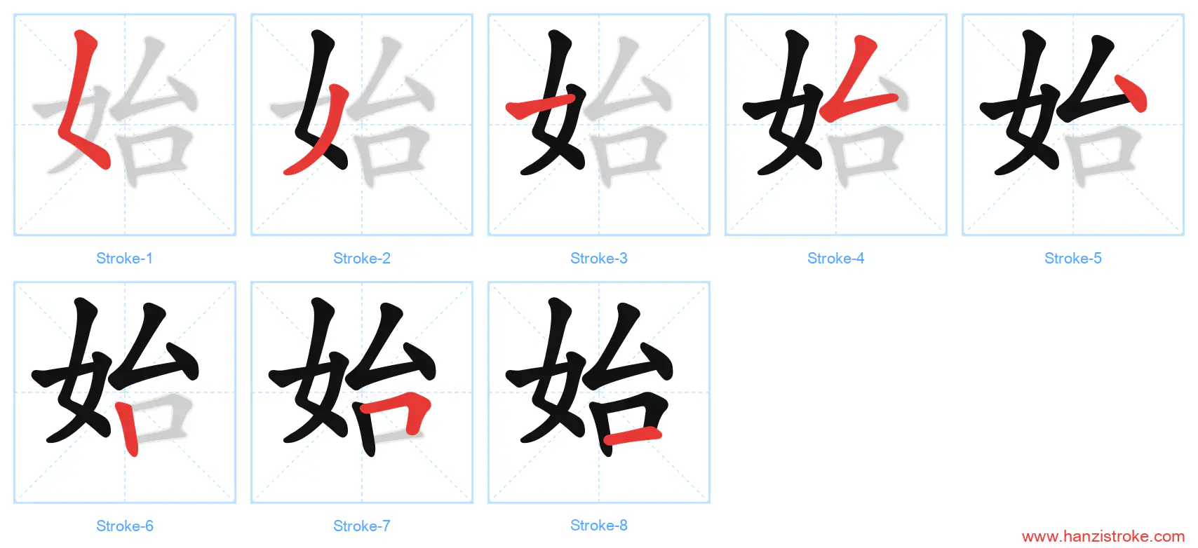 始 Stroke Order & Meaning | How to Write 始