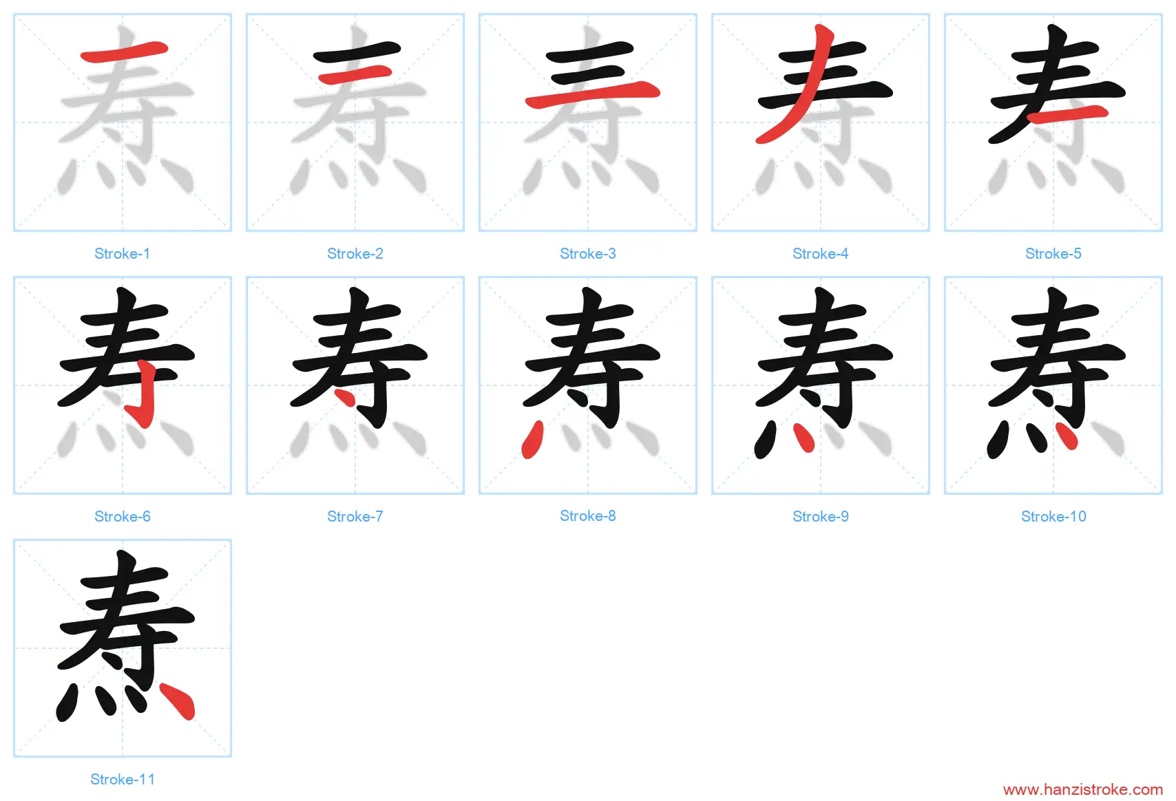 焘 (tāo): Stroke Order, Meaning & How to Write